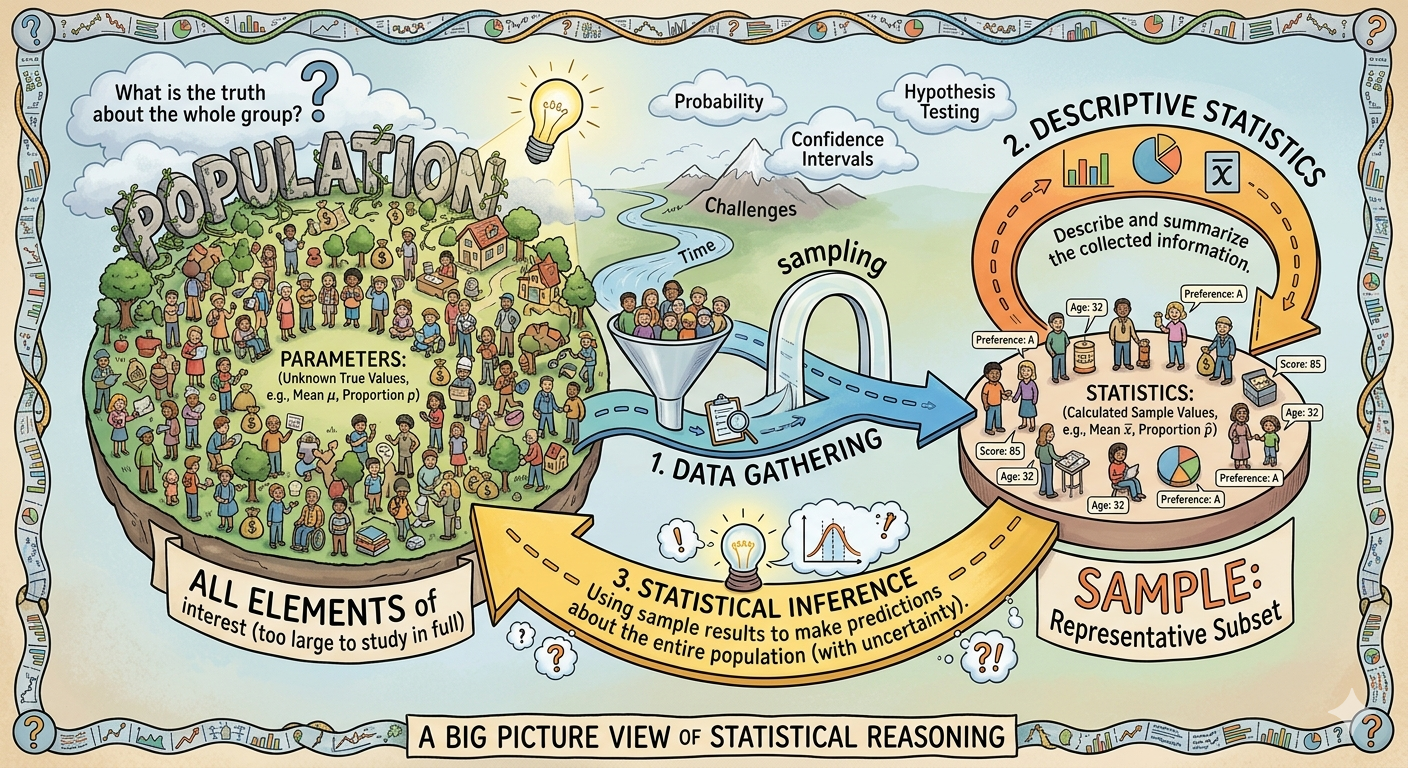 Statistics Nexus | Complete Learning Hub • Big Picture • 200-Question Quiz